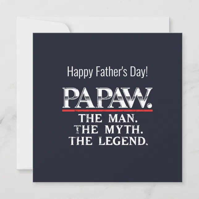 Papaw The Man Myth Legend Father's Day Card | Zazzle