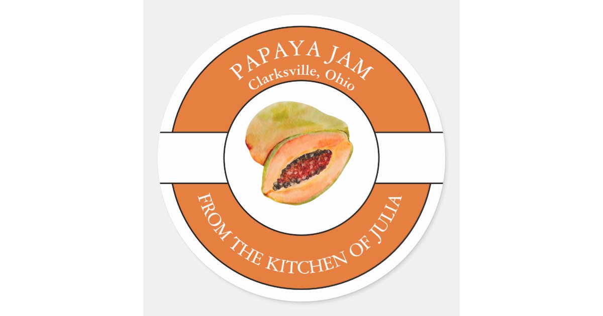 Papaya Jam Label | Zazzle