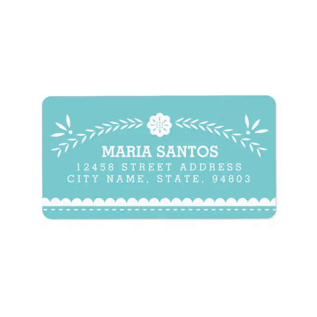 Papel Picado Address Labels - Blue | Zazzle