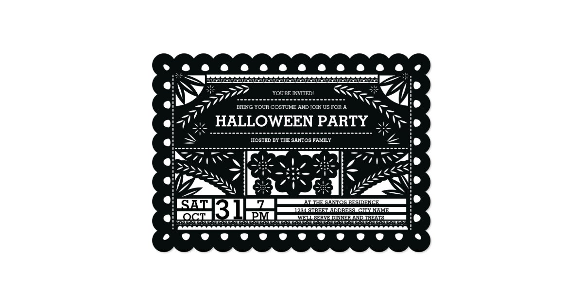 Papel Picado Halloween Party Invitation | Zazzle.com