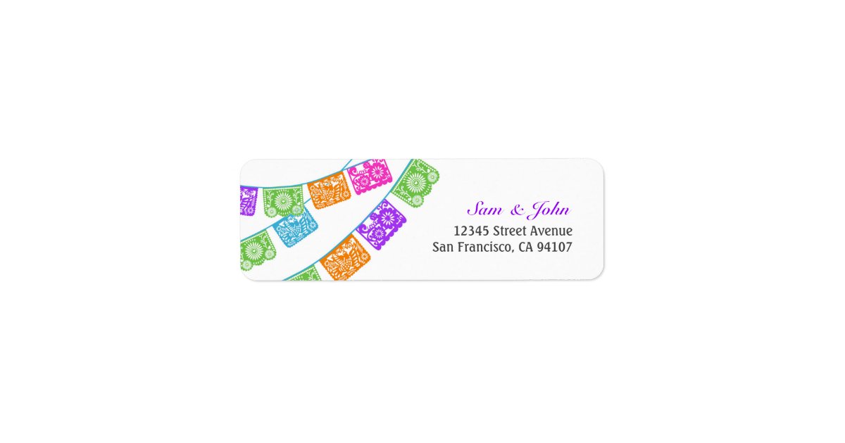 Papel Picado Return Address Labels | Zazzle