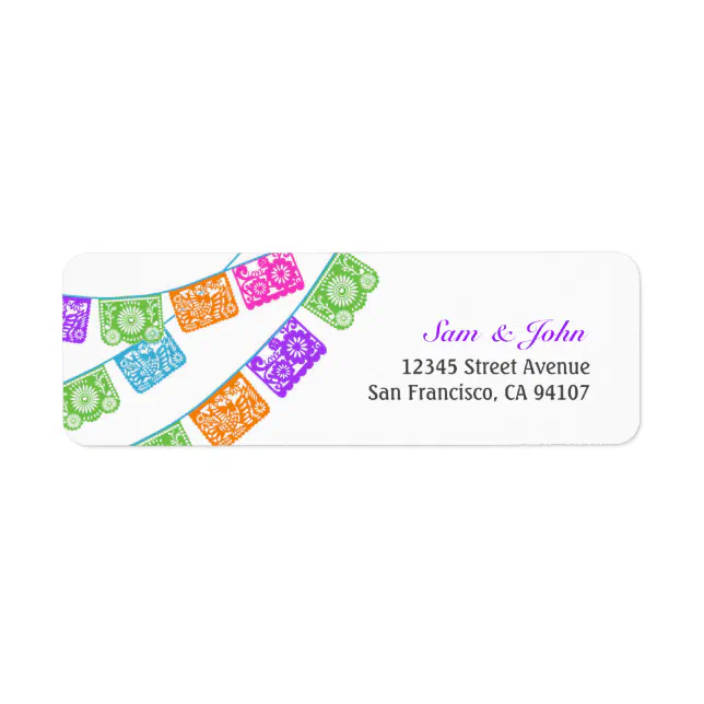 Papel Picado Return Address Labels | Zazzle