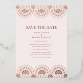 Papel Picado Spanish Mexican Wedding Save the Date Foil Invitation | Zazzle
