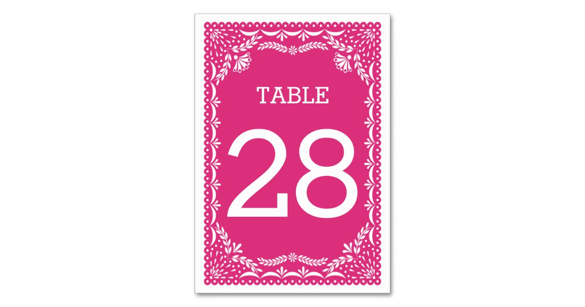 Papel Picado Table Number | Editable Color | Zazzle