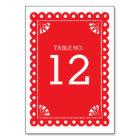 Papel Picado Table Number - Red | Zazzle