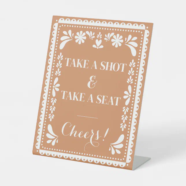 Papel Picado “Take a Shot” Bar Mexican Fiesta Sign | Zazzle