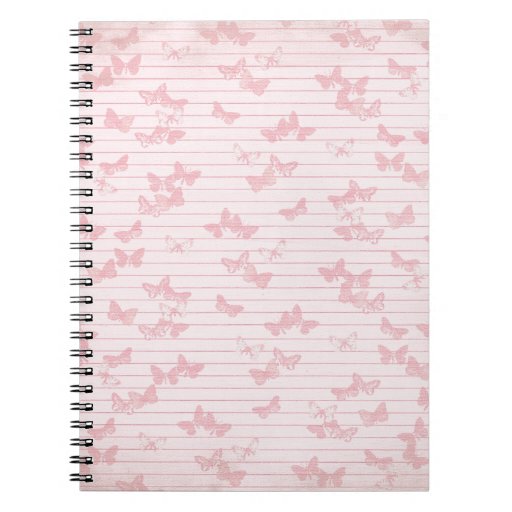 PAPER041 CUTE PINK BUTTERFLIES PATTERN BACKGROUNDS SPIRAL NOTE BOOKS ...