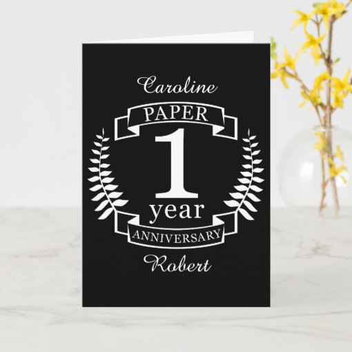 Paper 1st wedding anniversary 1 year card | Zazzle