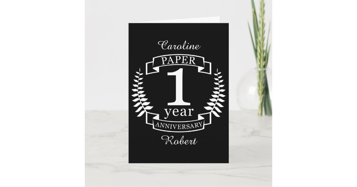 Paper 1st wedding anniversary 1 year card | Zazzle