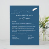 Paper Airplane Menu Card | Zazzle