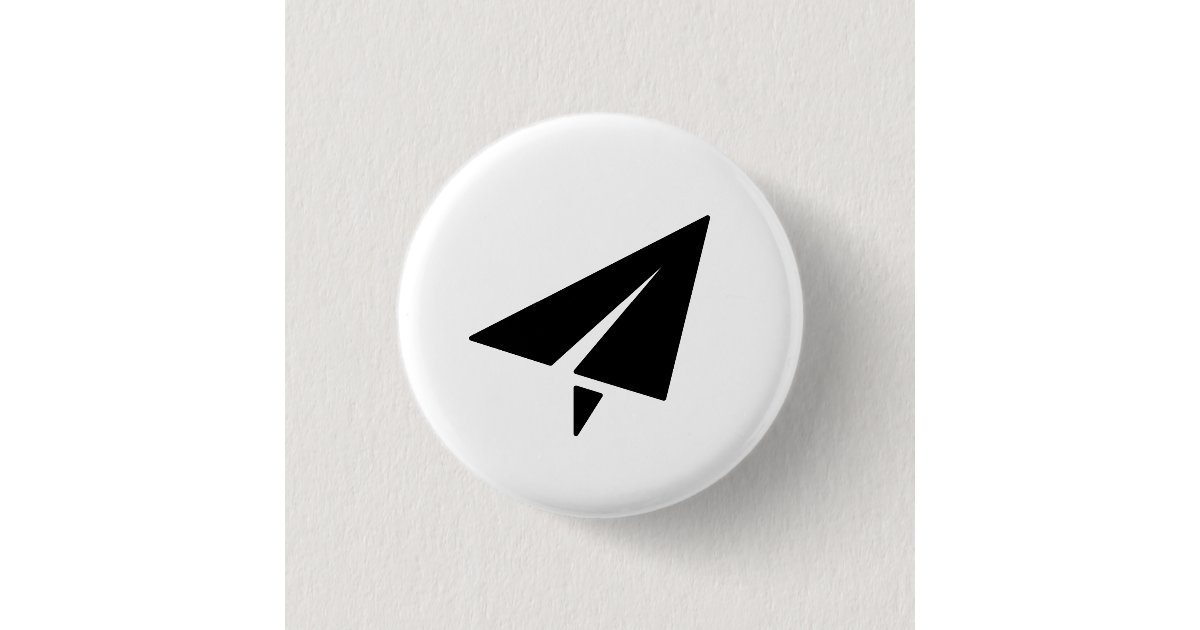 Paper Airplane Pictogram Button | Zazzle