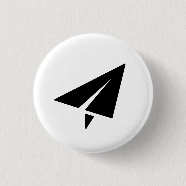 Paper Airplane Pictogram Button | Zazzle