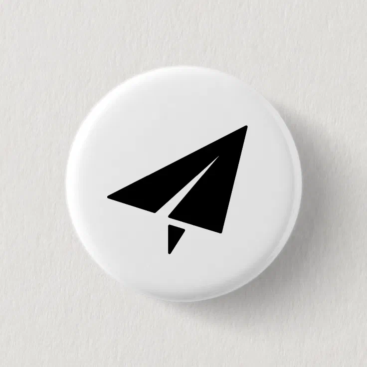 Paper Airplane Pictogram Button | Zazzle