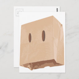 paper bag face mask postcard | Zazzle