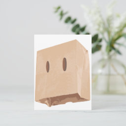 paper bag face mask postcard | Zazzle