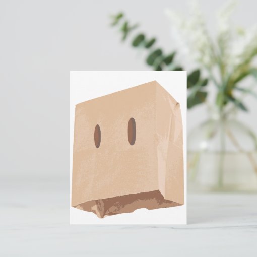 paper bag face mask postcard | Zazzle