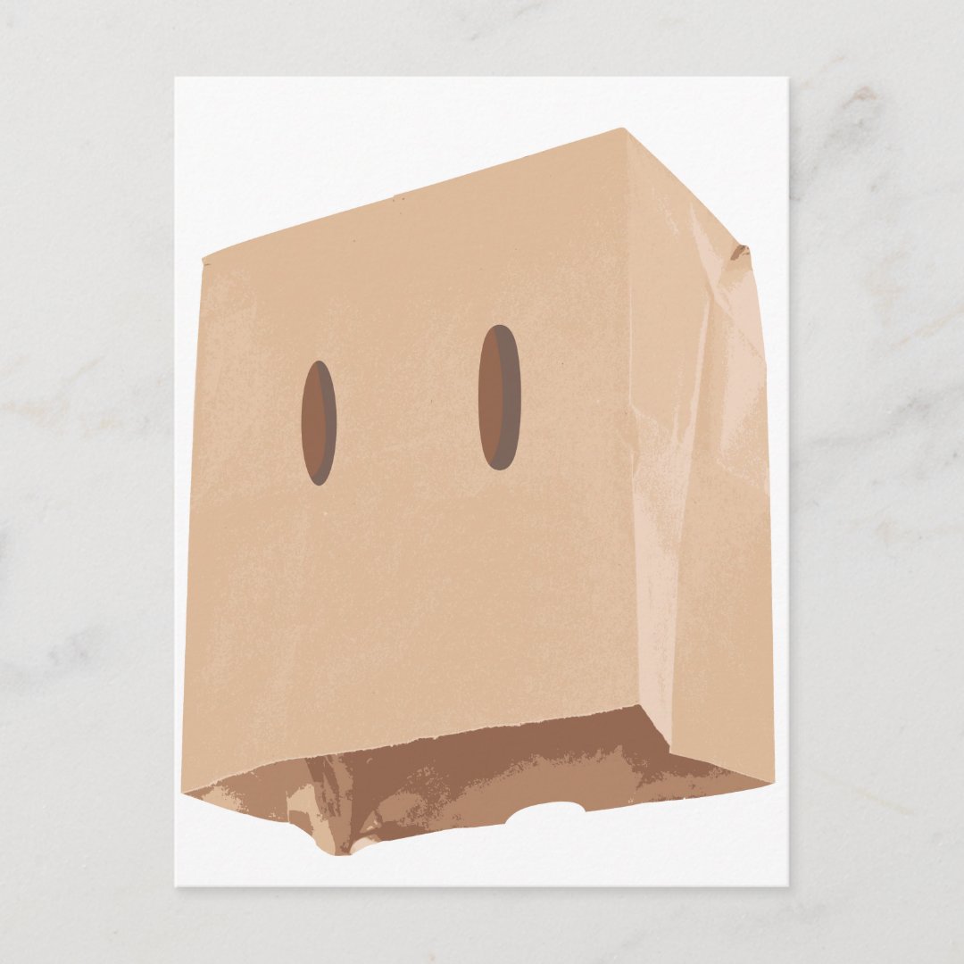 paper bag face mask postcard | Zazzle