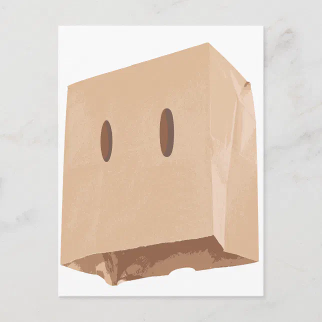 paper bag face mask postcard | Zazzle