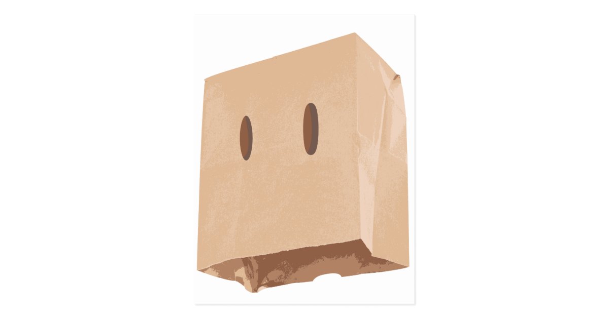 paper bag face mask postcard | Zazzle.com