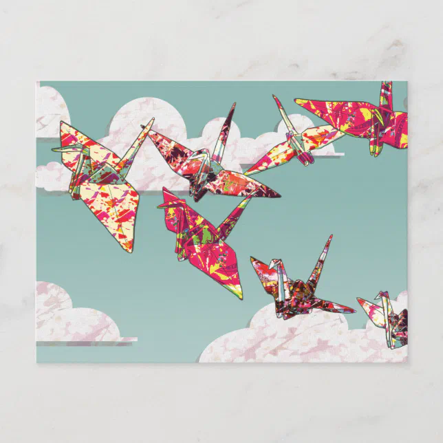Paper Cranes Postcard | Zazzle
