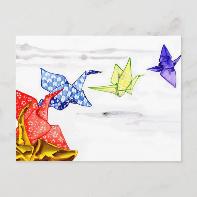 Paper Cranes Postcard | Zazzle