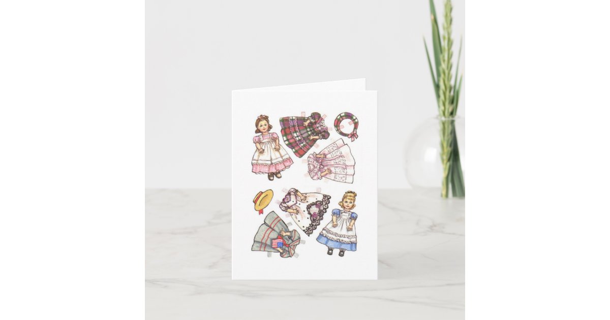 Paper Doll Note Card | Zazzle