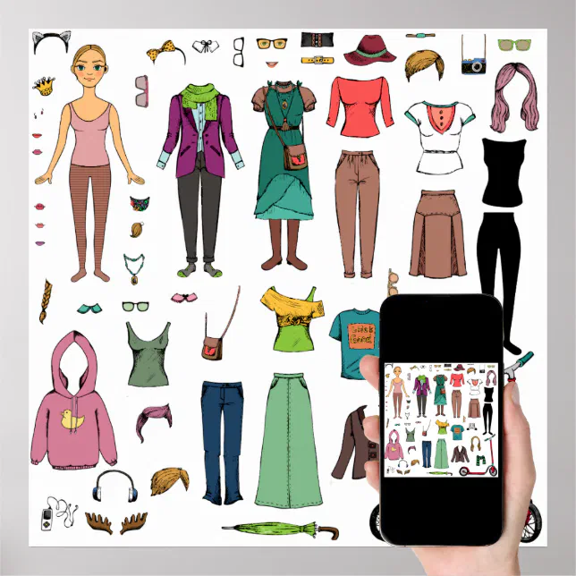 Paper Doll Poster | Zazzle