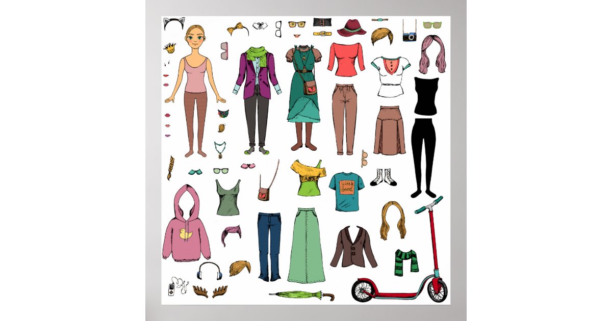 Paper Doll Poster | Zazzle