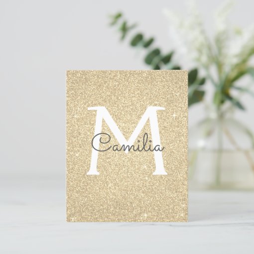Paper Gold Glitter Monogram Quinceanera | Zazzle
