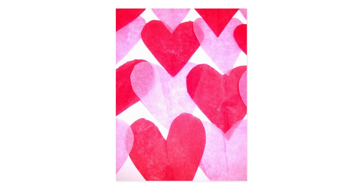 Paper Hearts Postcard | Zazzle.com
