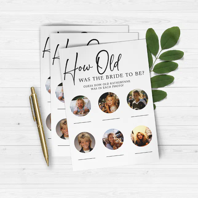 PAPER How Old Was Bride Bridal Shower Party Game | Zazzle