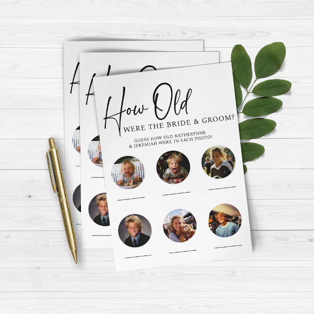 PAPER How Old Were Bride & Groom Reception Game | Zazzle