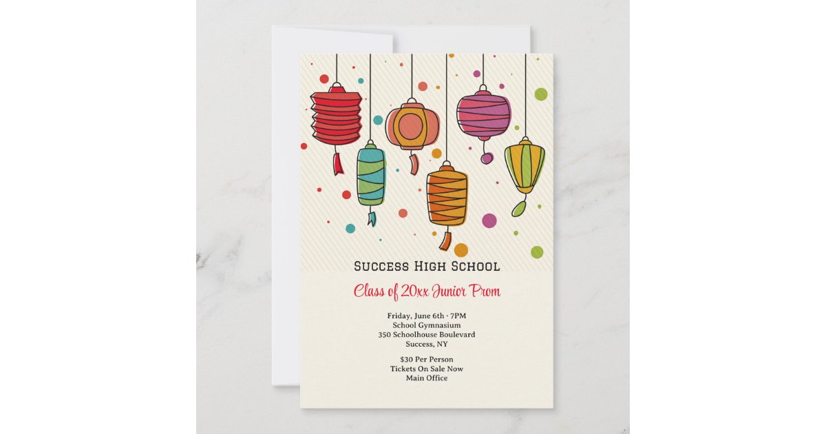 Paper Lanterns Prom Invitation | Zazzle