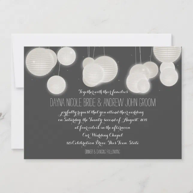 Paper Lanterns Wedding Invitation | Zazzle