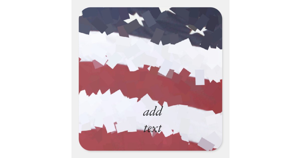 Paper Mache American Flag Square Sticker | Zazzle