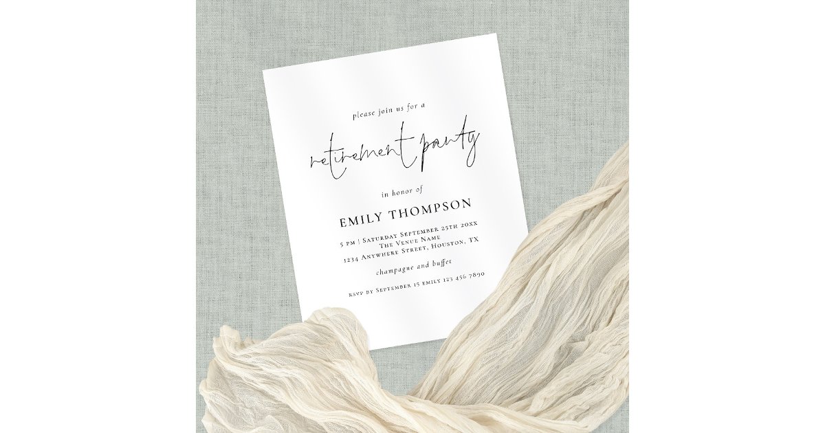 PAPER Modern Script Retirement Party Invitation | Zazzle