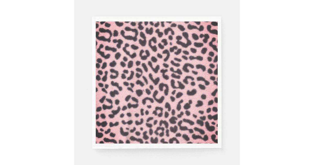 Paper Napkin Pink Leopard Print | Zazzle