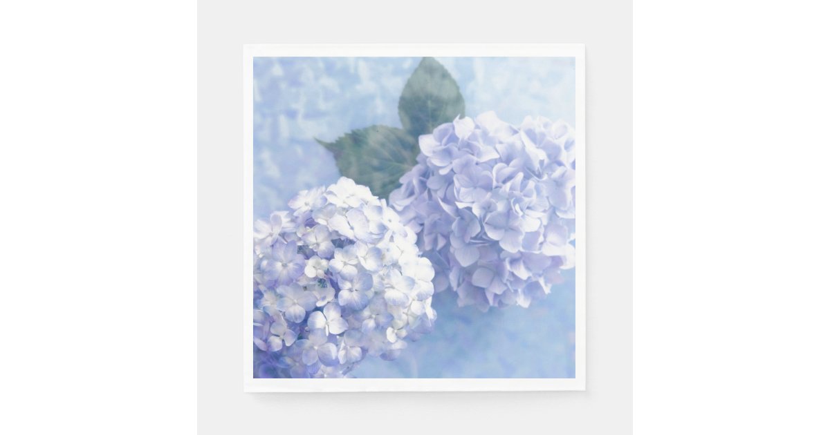 Paper Napkins-Blue Hydrangeas Napkins | Zazzle