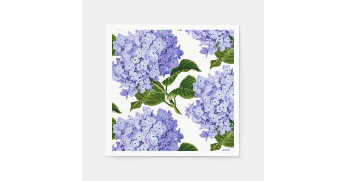 Paper Napkins-Blue Hydrangeas Napkins | Zazzle
