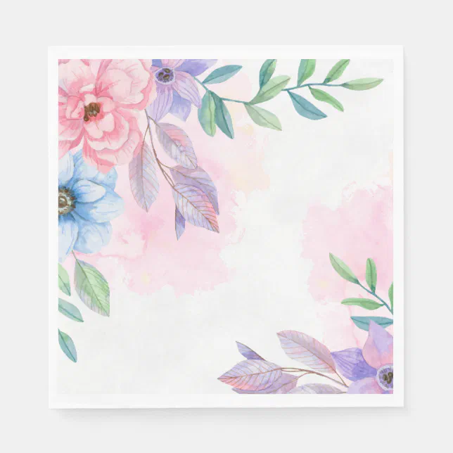 Paper Napkins-Floral Print Napkins | Zazzle