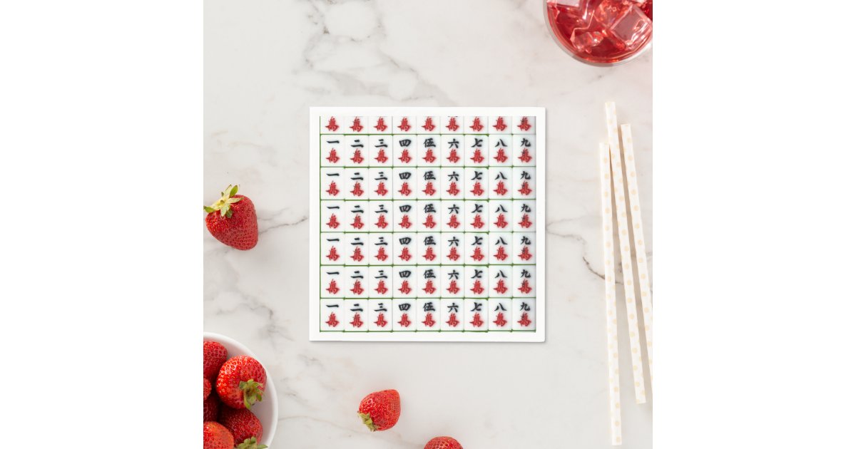 Paper Napkins, Mahjong Napkins | Zazzle