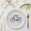 Paper plate bicycle bike black white | Zazzle