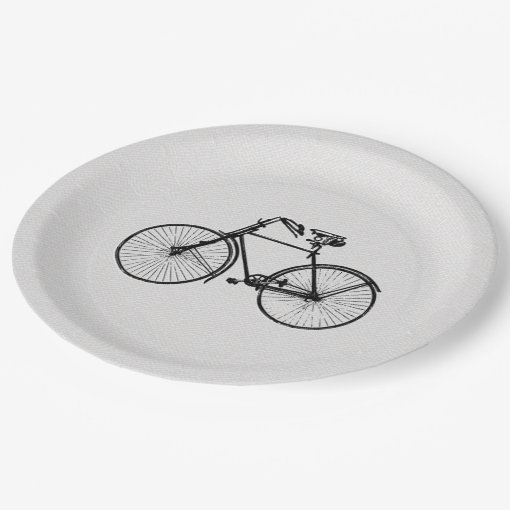Paper plate bicycle bike black white | Zazzle