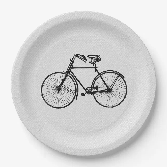 Paper plate bicycle bike black white | Zazzle