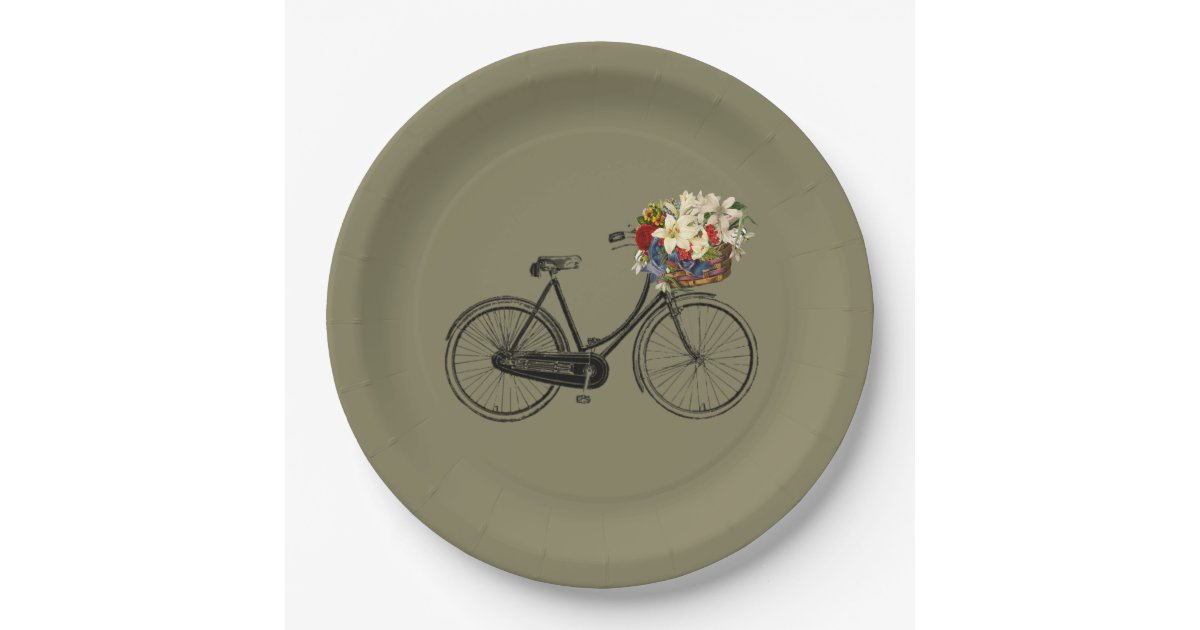 Paper plate bicycle bike taupe | Zazzle