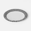 Paper plate with a Greek key pattern design black | Zazzle