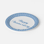 Paper plate with blue & white Greek Key design | Zazzle