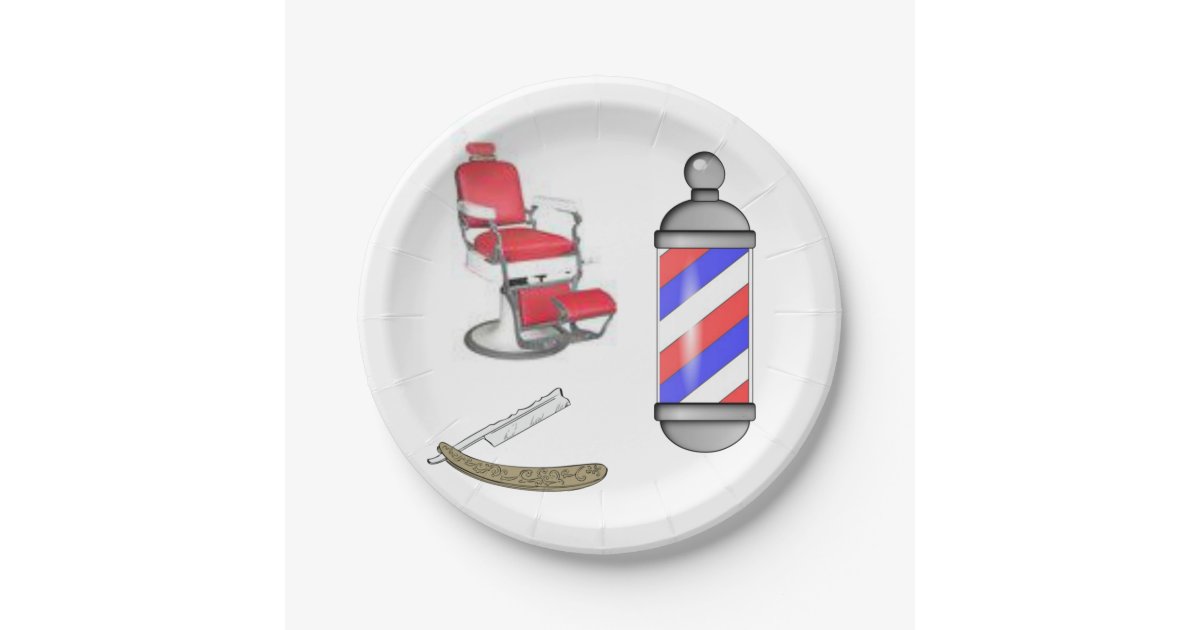 Paper Plates Barber | Zazzle