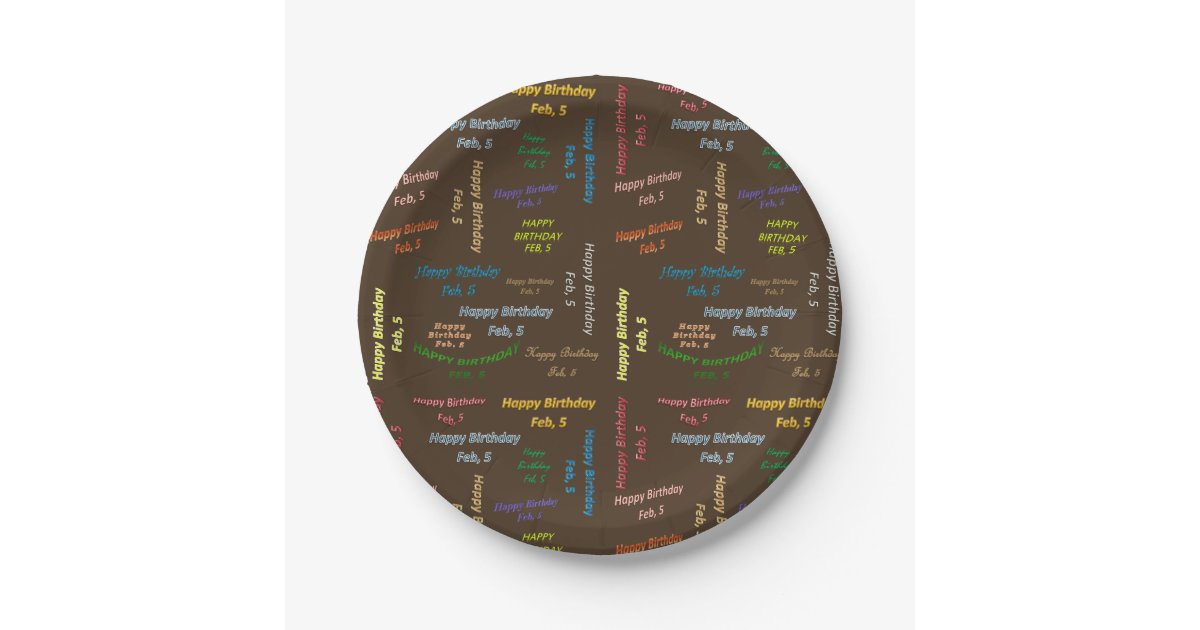 Paper Plates February, 5 Birthday | Zazzle