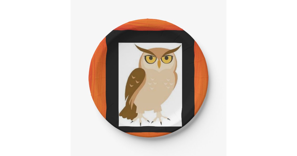 Paper plates Owl | Zazzle